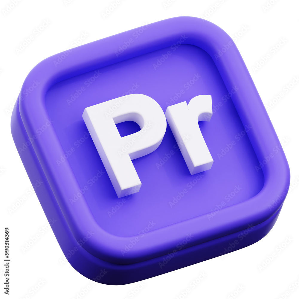 Ilustración de Stock 3D Adobe Premiere Logo Icon Illustration | Adobe Stock