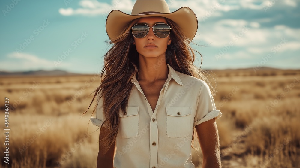 Cocky texas chic, wearing a blank sand color 'cabfad' t-shirt, mockup ...