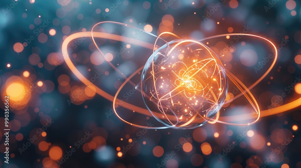 Visualization Of Atomic Structure With Electrons Orbiting A Nucleus