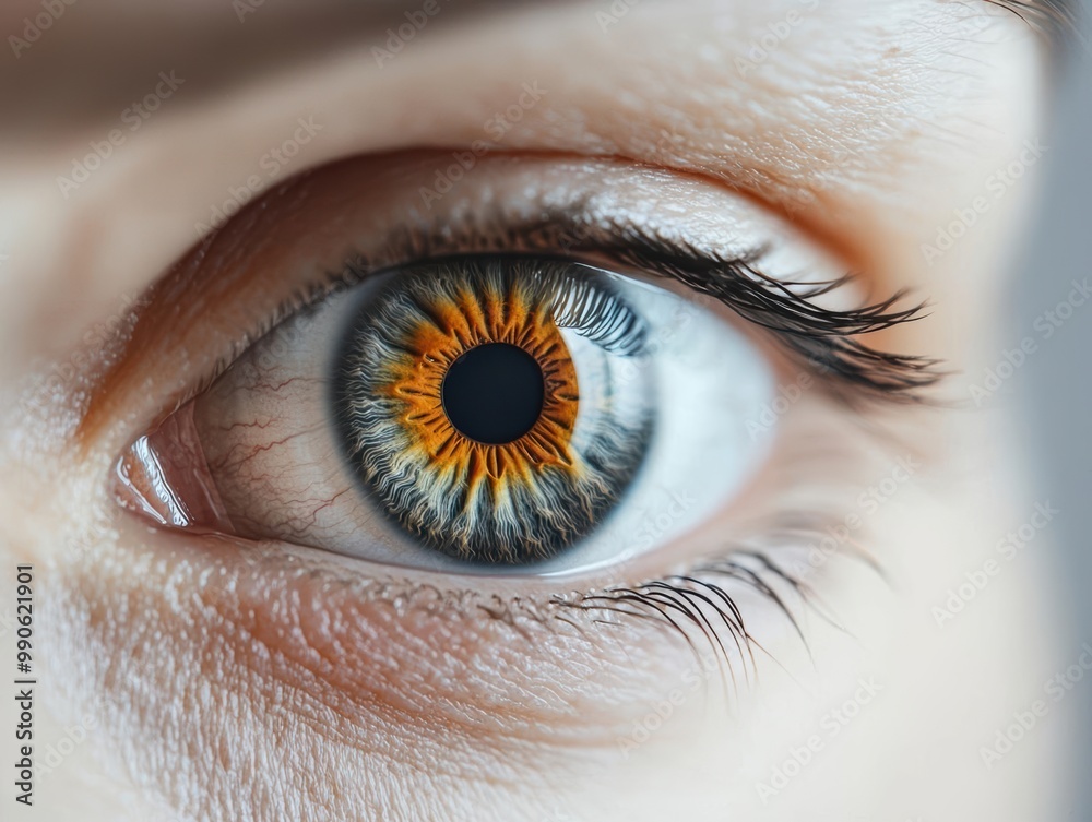 Abstract image of an eye with a distorted, wavy background slowly ...