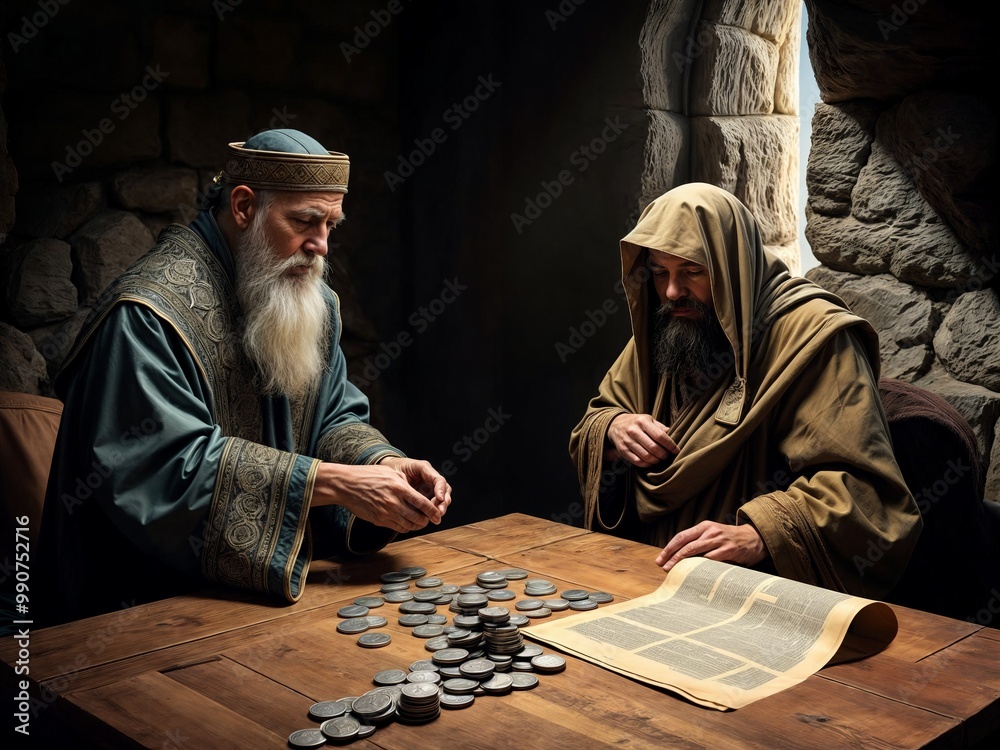 Foto de Stock Gospel Images from the Bible NT - Judas conspires with ...