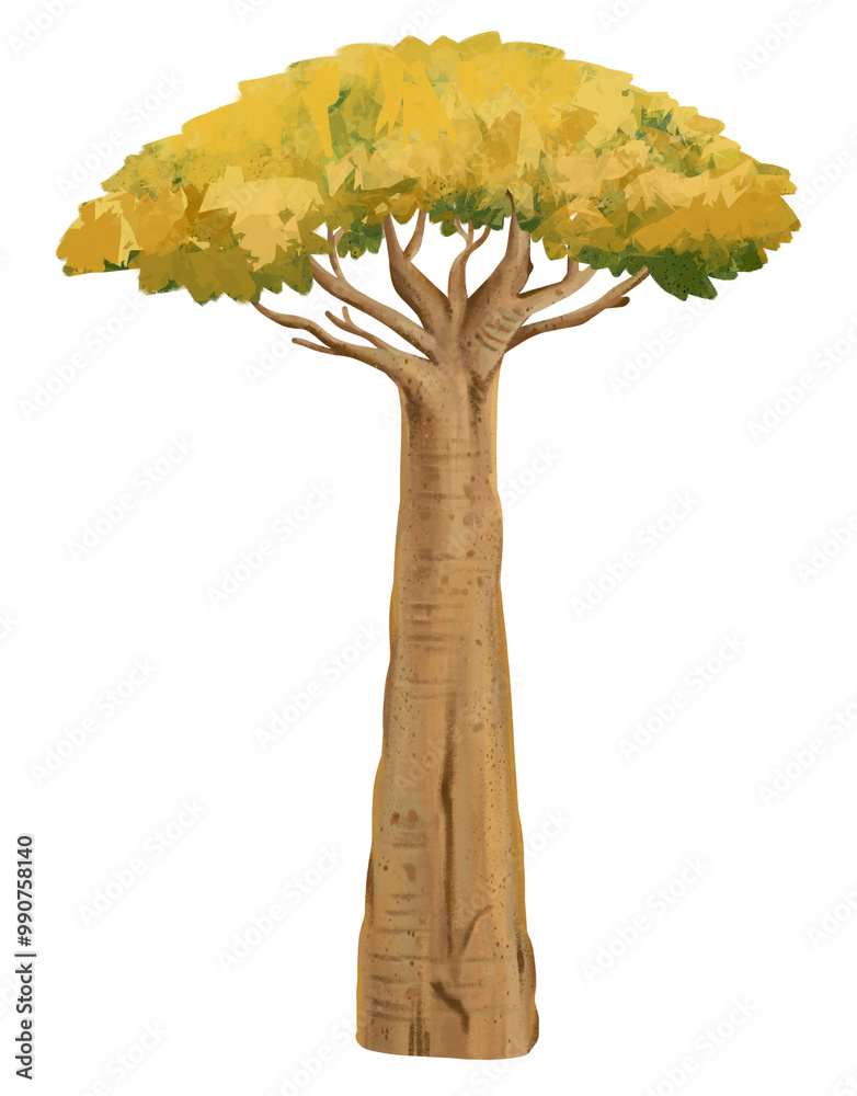 Baobab tree png sticker, botanical illustration, transparent background ...