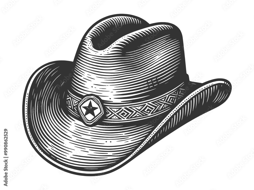 classic cowboy hat, capturing the essence of Western style in a vintage ...