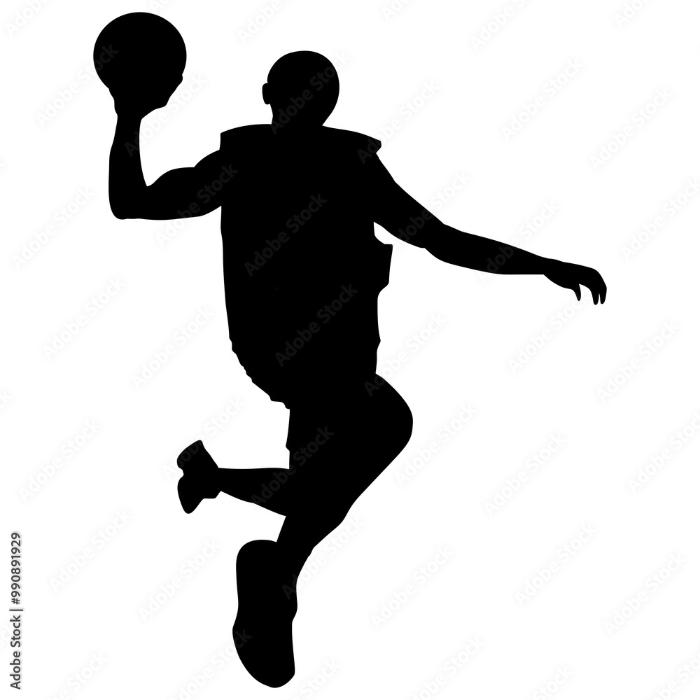 Silhouette of a basketball player dunking on a transparent background ...