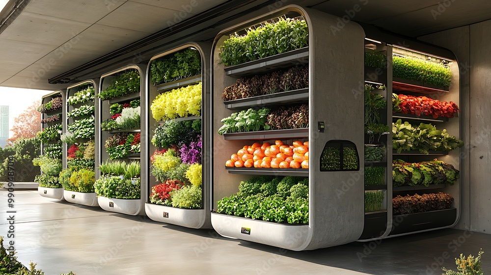 Urban Vertical Farming Distribution: Fresh vegetables grown in urban ...
