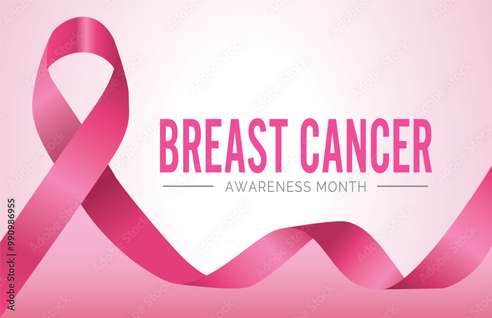 Breast Cancer awareness month in October. Pink color ribbon Cancer ...