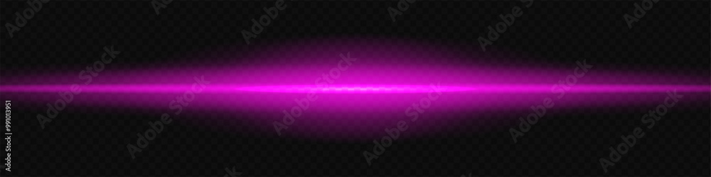Vector de Stock Glowing purple laser beam horizontally across a dark ...
