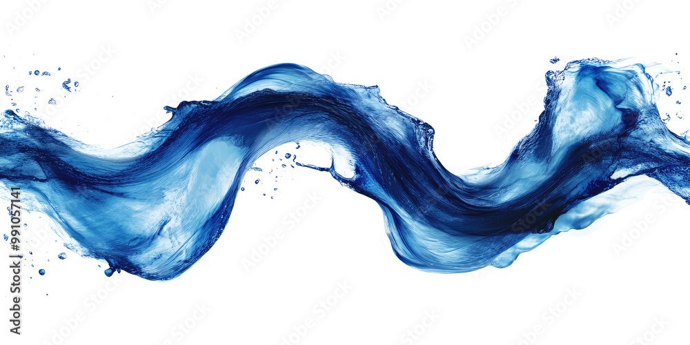 Blue water swirl splash on transparent cutout background, PNG file ...