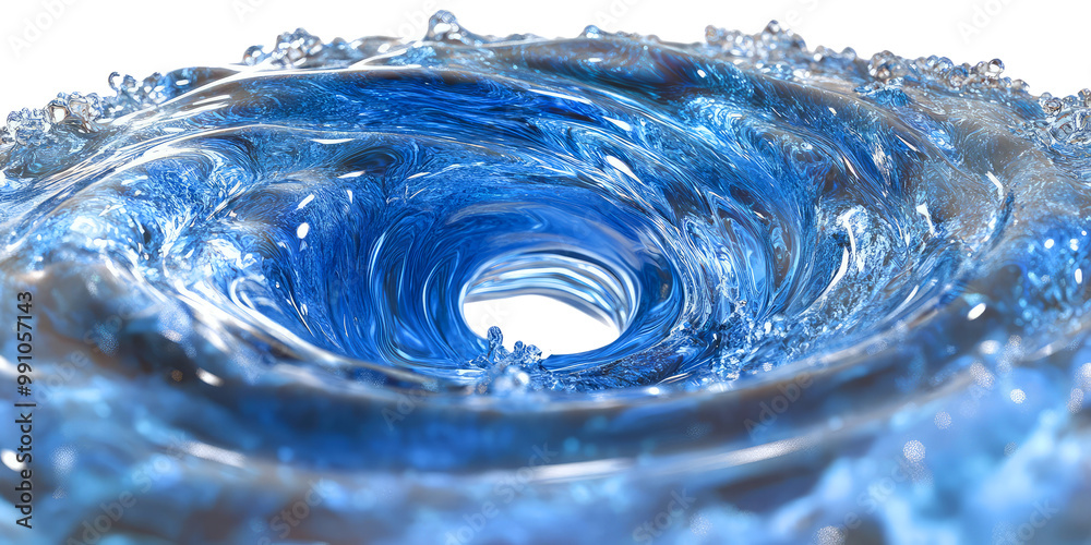Blue water swirl splash on transparent cutout background, PNG file ...