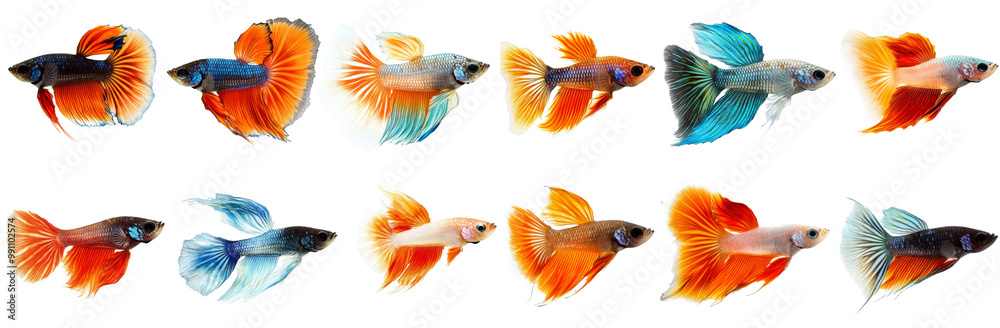 Colorful betta fish display vibrant fins and unique patterns ...
