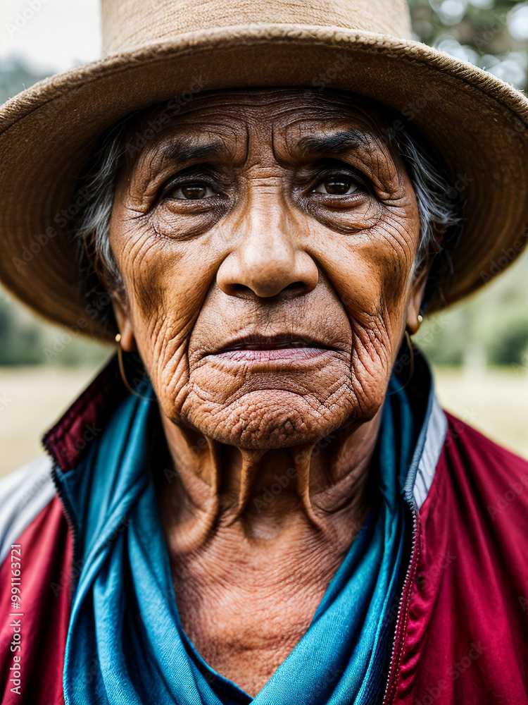 Powerful portrait of indigenous elder, highlighting cultural richness ...