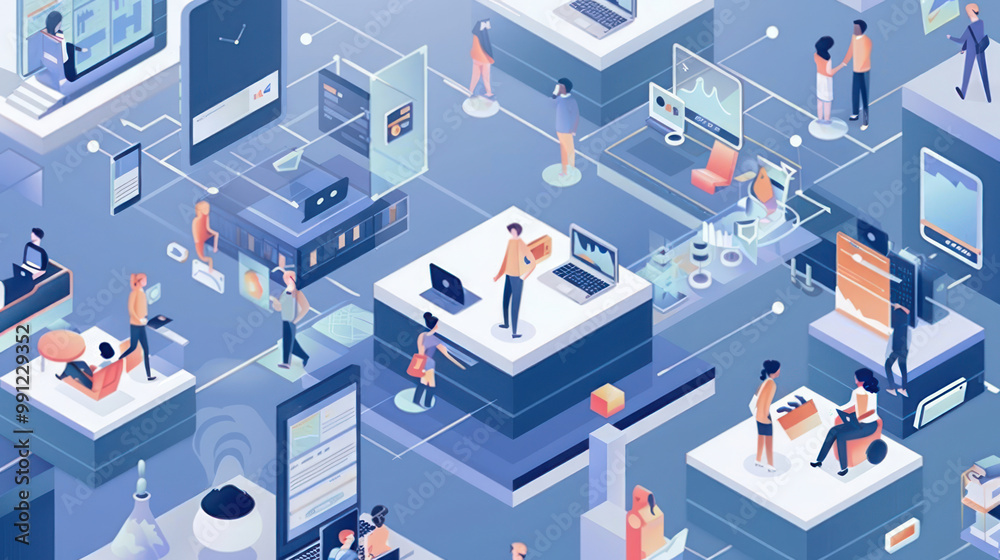 A dynamic digital workplace featuring seamless integration of AI, cloud ...