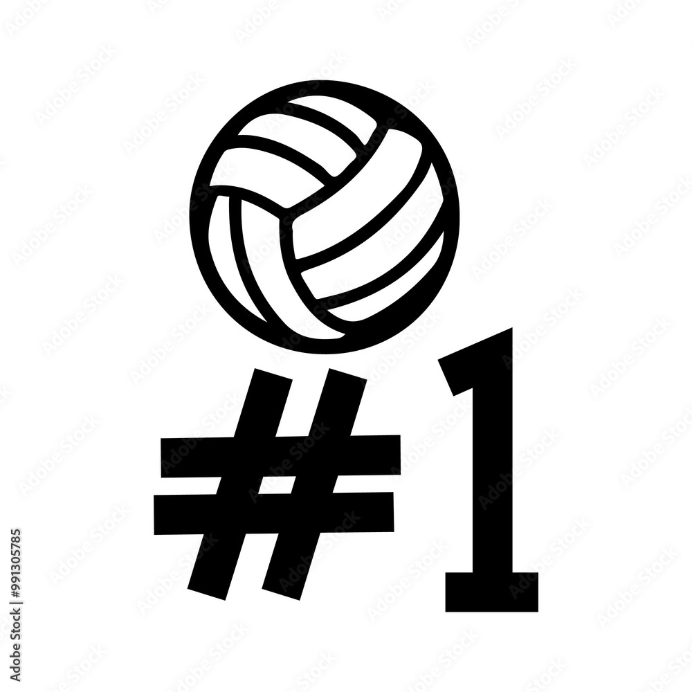 #1 number one sports typography clip art design on plain white ...