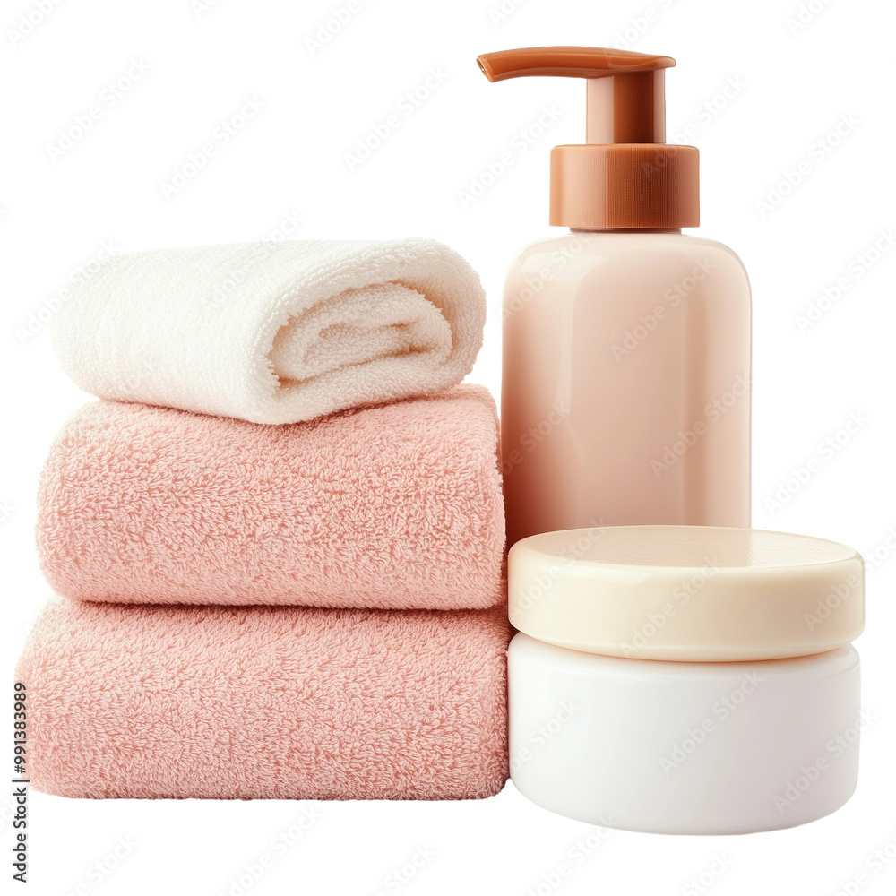 Cozy Bath Essentials Arrangement isolated on white or transparent ...