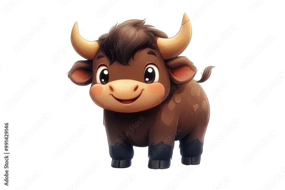Friendly Bull Cartoon Character for Kids on transparent background ...