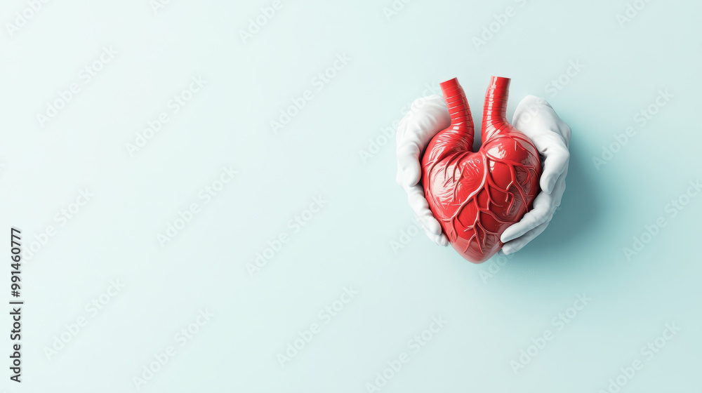 human heart model held gently in hands symbolizes care and compassion ...