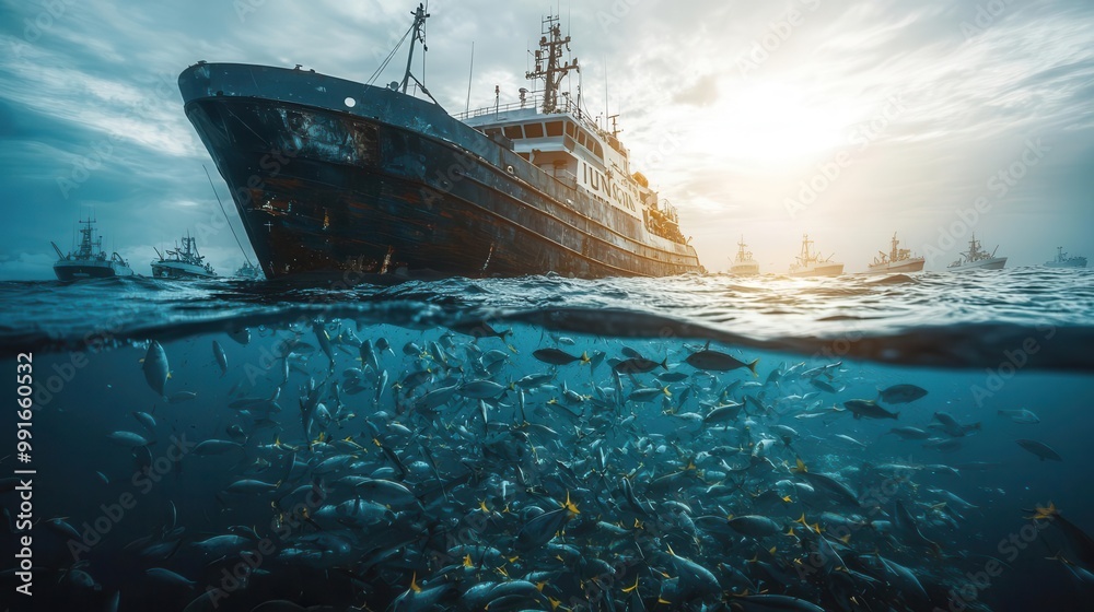 The global overfishing crisis depicted by declining fish populations ...