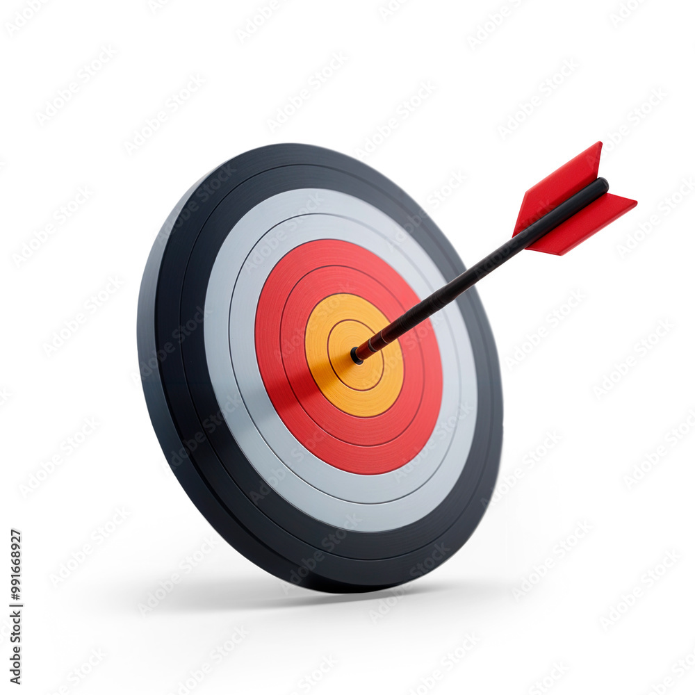 Bullseye with arrow stuck in the center as a concept of success and ...