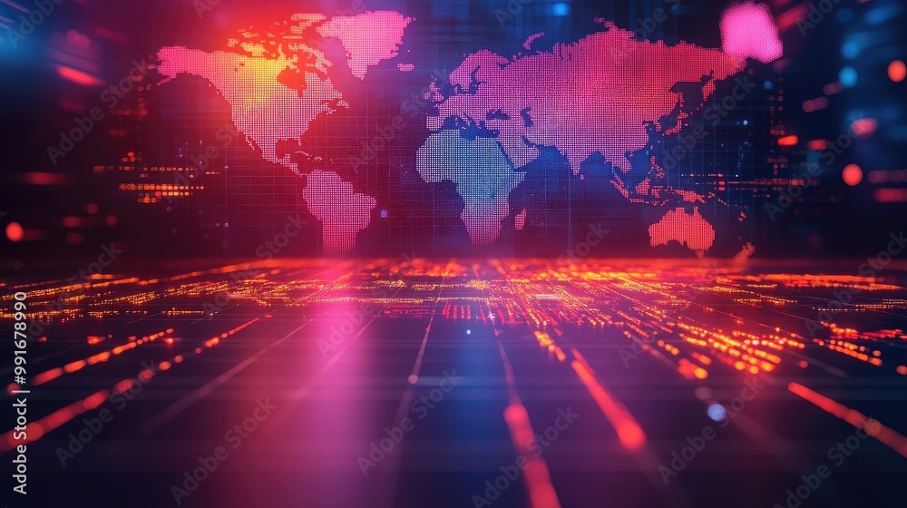 Breaking news broadcast background with world map Stock Illustration ...