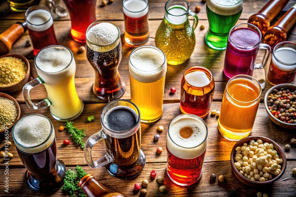 Colorful Beer Clip Art Collection Featuring Bottles, Glasses, and ...