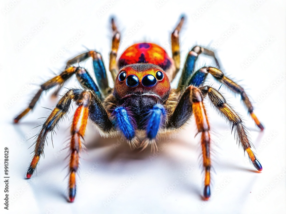 Minimalist Spider Drawing in Black Outline on White Background for ...