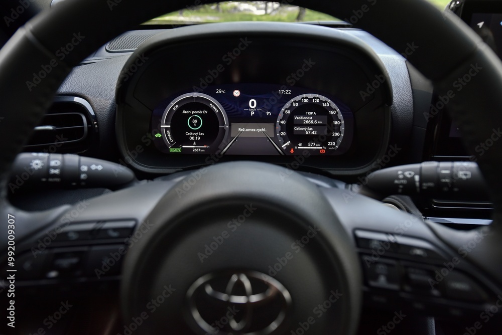 Toyota Yaris Cross HEV. Cabin interior - speedometer. 07-30-2024 ...