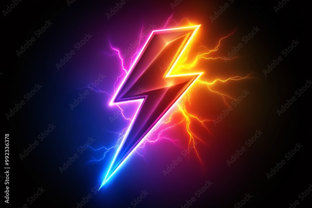 Bright and Bold Lightning Bolt Emoji Symbol for Creative Digital ...