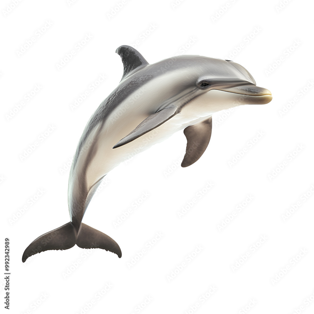 Dolphin side view, isolated on transparent background PNG Stock Photo ...