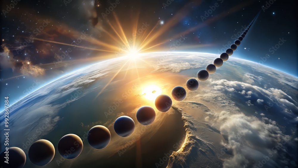 A mesmerizing depiction of the Moon's shadow bands racing across the ...