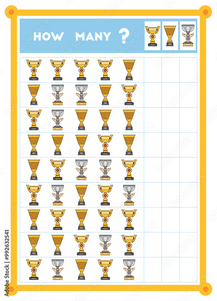Counting game, educational game for children. Count how many Sports ...