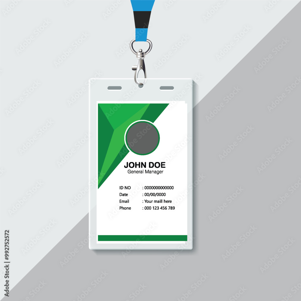 Professional green ID card design template Stock Vector | Adobe Stock