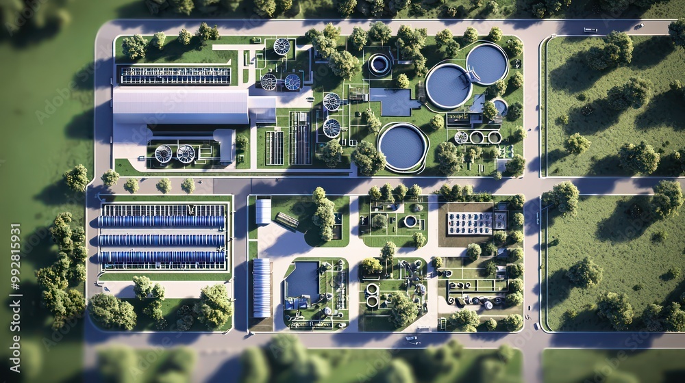 Architectural plan for an urban rainwater harvesting system, including ...