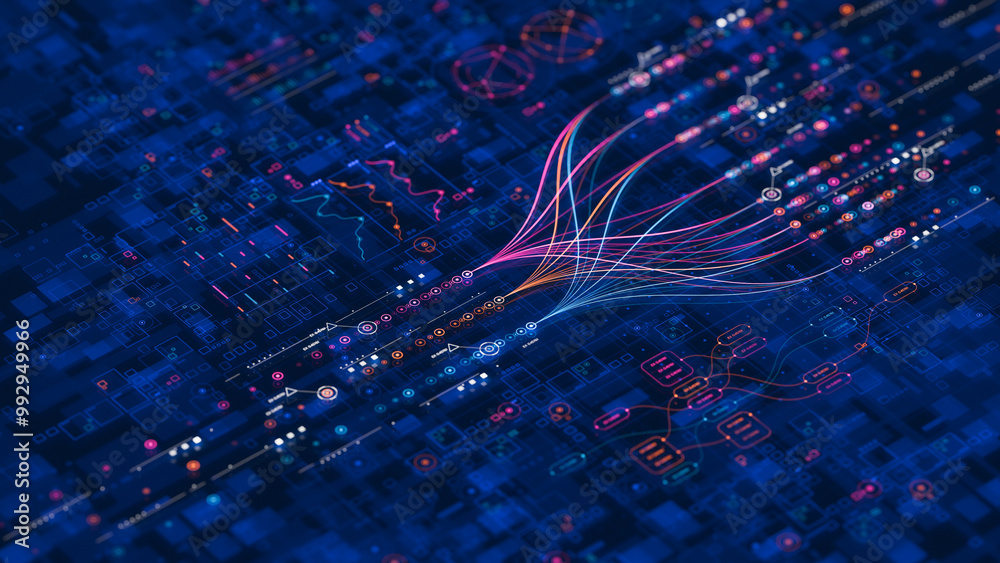 Big data technology Data science analysing artificial intelligence generative AI deep learning ...