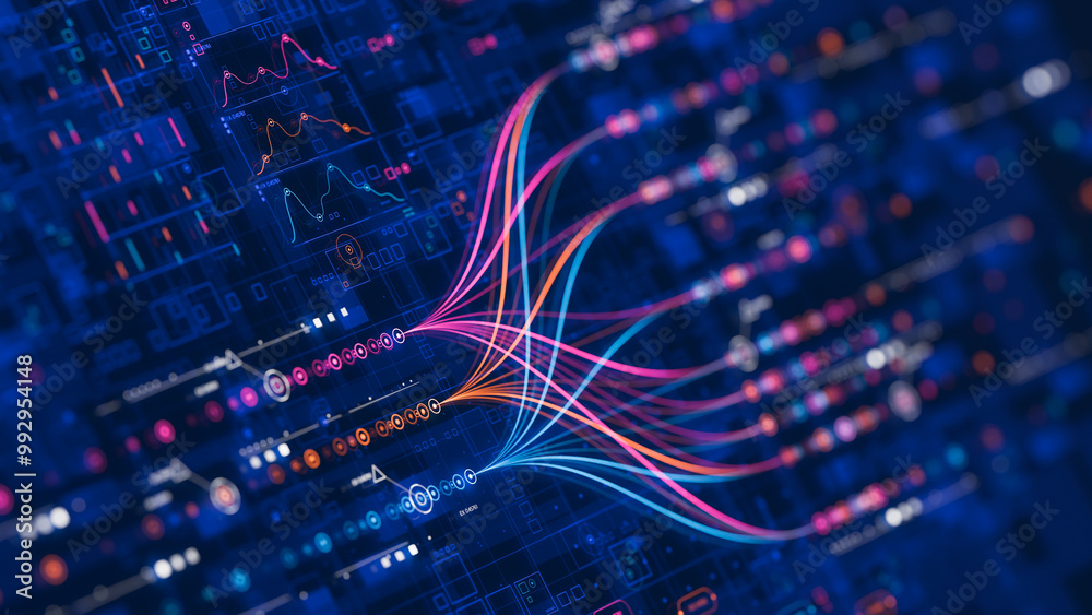 Big data technology Data science analysing artificial intelligence generative AI deep learning ...