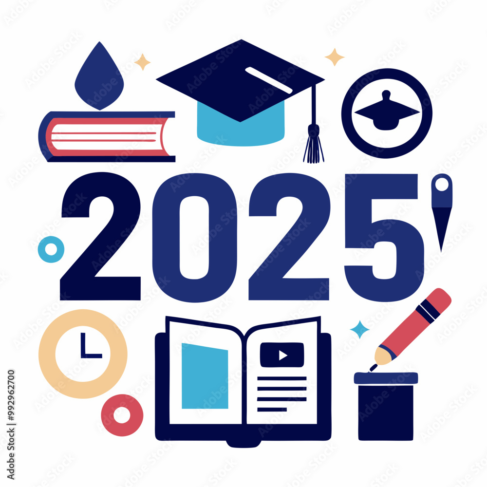 2025 . Educational Conference 2025 Books forming the number 2025 with a ...
