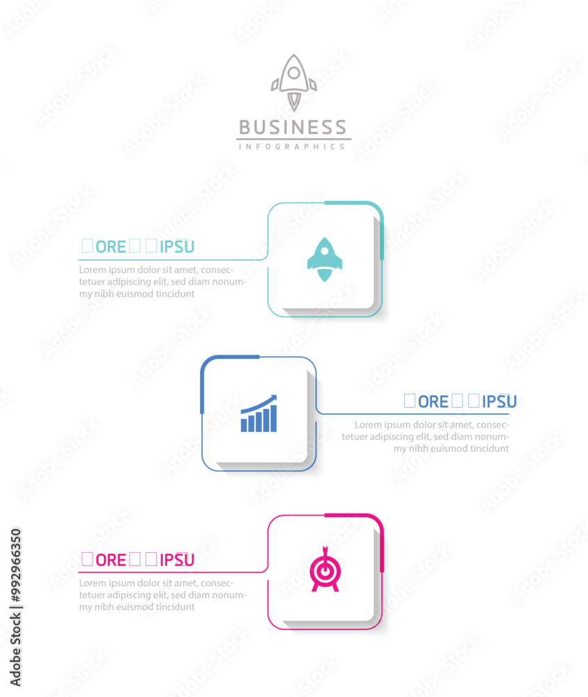 Vector infographic business presentation template with circular ...