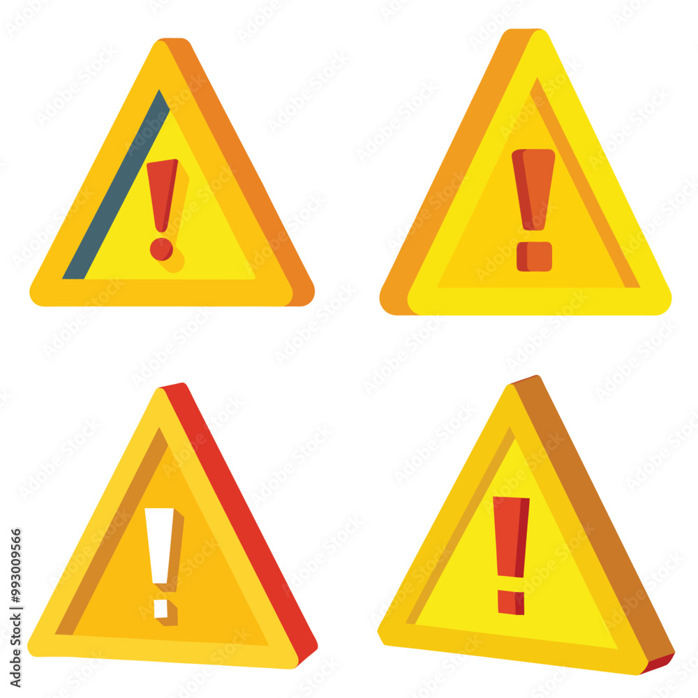 Adobe Illustrator ArtworkAsset 3D warning sign, caution sign, attention ...