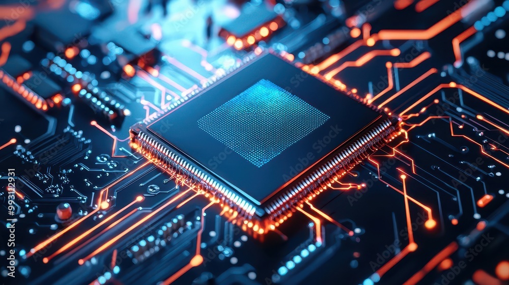 Next-gen microchip with embedded AI cores, future AI tech ...