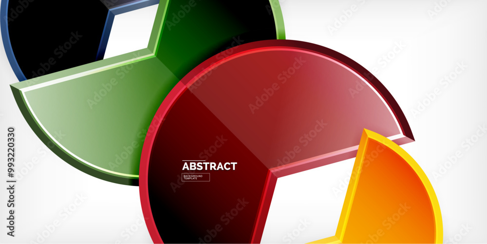 Trendy round shapes with triangular angle design element. Vector ...