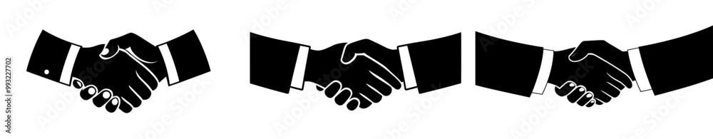 Symbol of trust and support in the form of a handshake presented as a ...