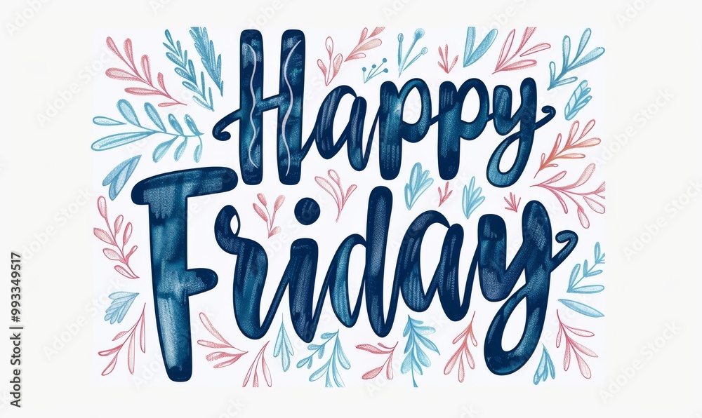 Happy Friday - Modern calligraphy lettering text with decoration Stock ...