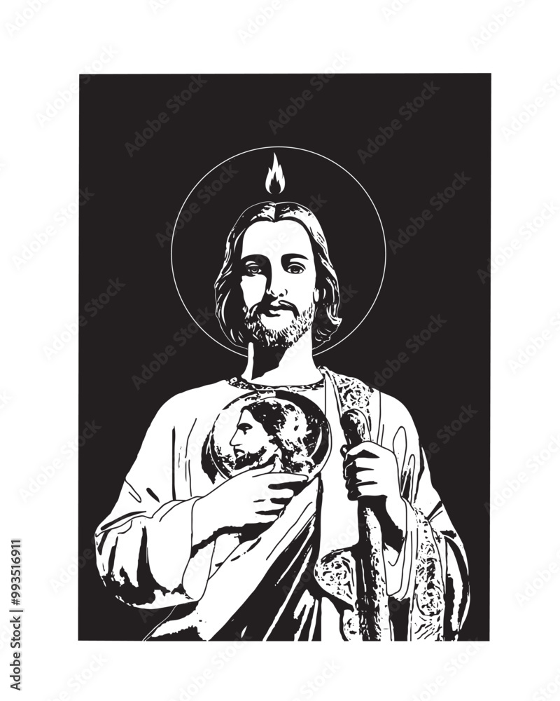 Saint Jude Thaddeus apostle of Jesus Christ Illustration Catholic ...