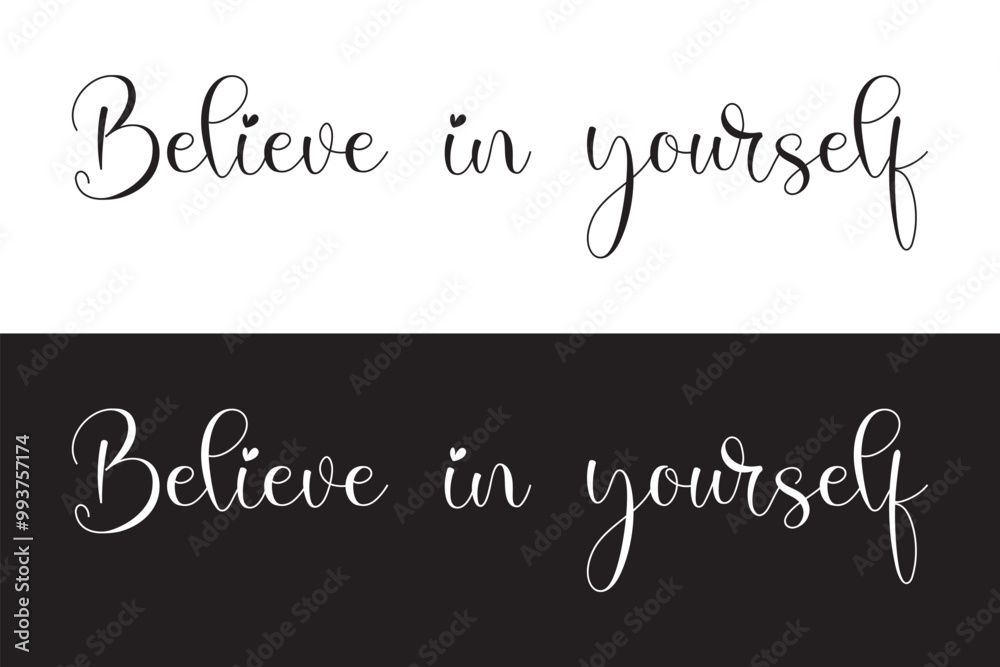 Believe in yourself Text, calligraphy clipart, Typography, digital art, graphics on transparent ...