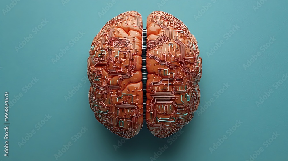 Human Brain and Circuitry A human brain integrated with circuit ...