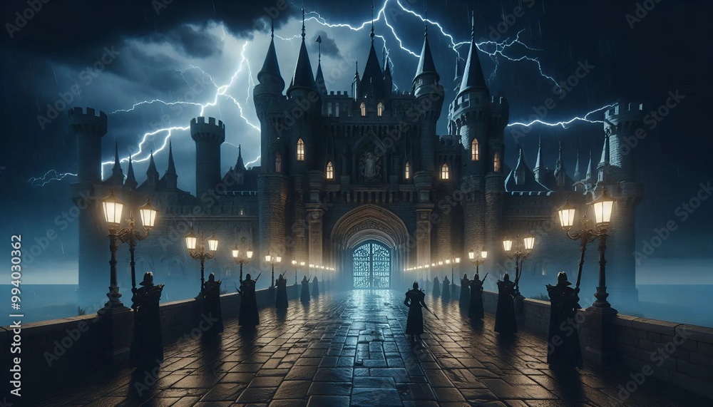 ASMR Suitable for Sleep: The Grand Castle at Night Illuminated by ...