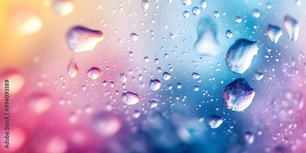 Aesthetic, colorful, and beautiful minimalism rain drops on glass ...