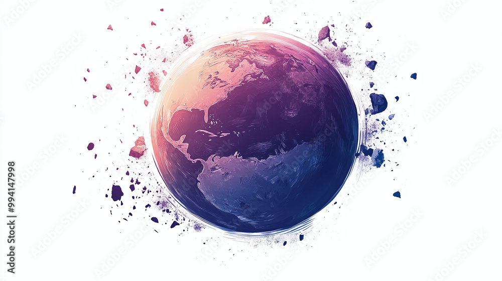planet earth map 2d illustration png artistic ui look globe flat ...