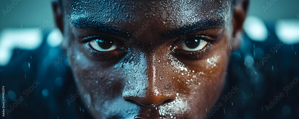 Foto de Stock Close-up Photo of Athlete with Sweat Dripping Down Face ...