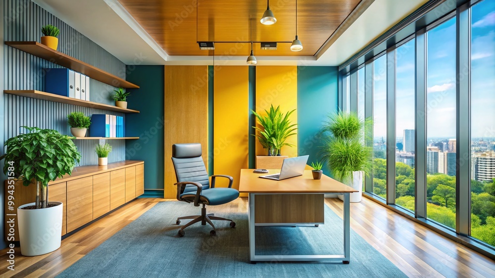 Minimalist Zoom Background Office Design with Clean Lines and Neutral ...