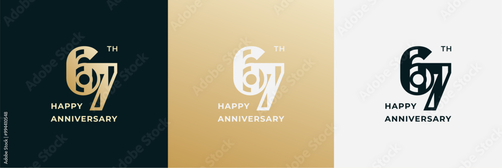 Logo 67th, 67 years happy anniversary, Creative design template for ...